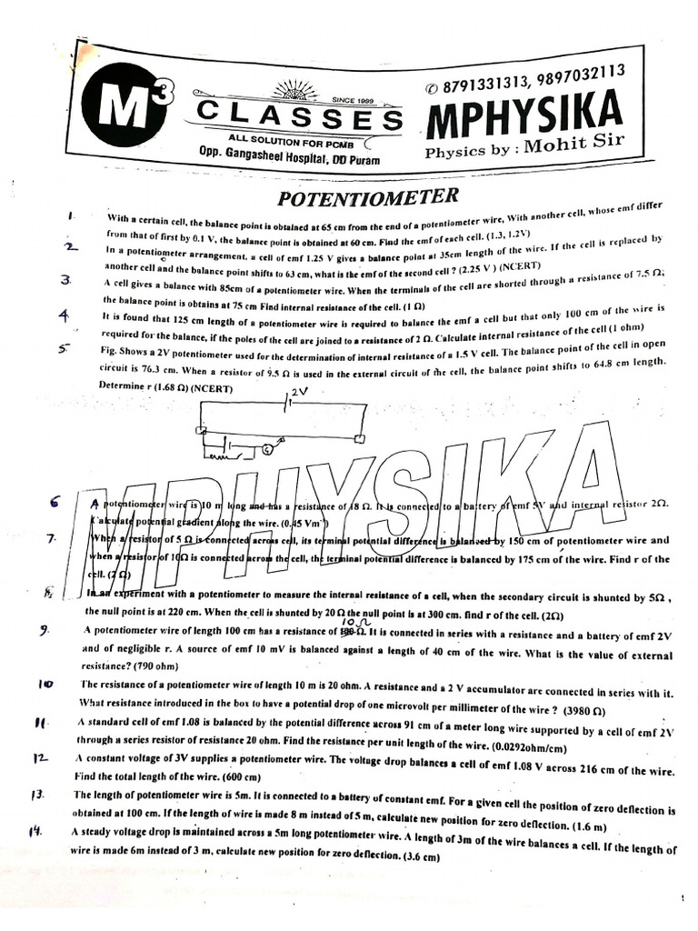 Potentiometer Sheet | PDF