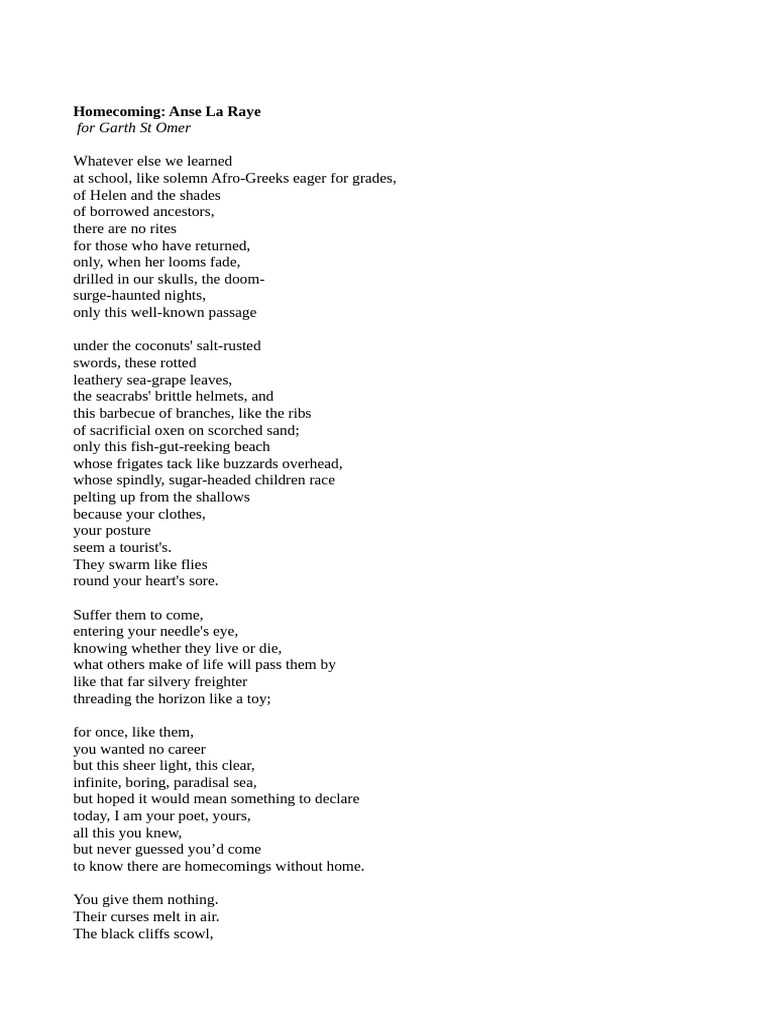 Homecoming Poem 3 | PDF