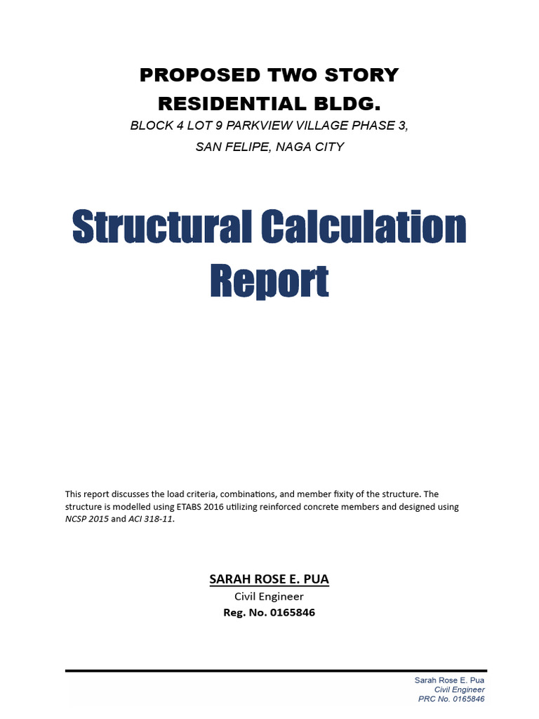 Structural Report for Engineers | PDF | Applied And Interdisciplinary Physics | Building Engineering