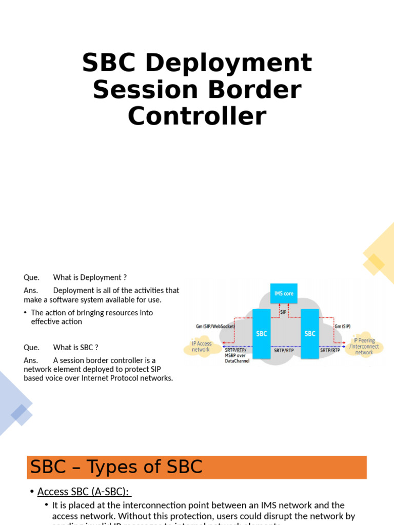 SBC Deployment Session | PDF | Open Stack | Computer Network