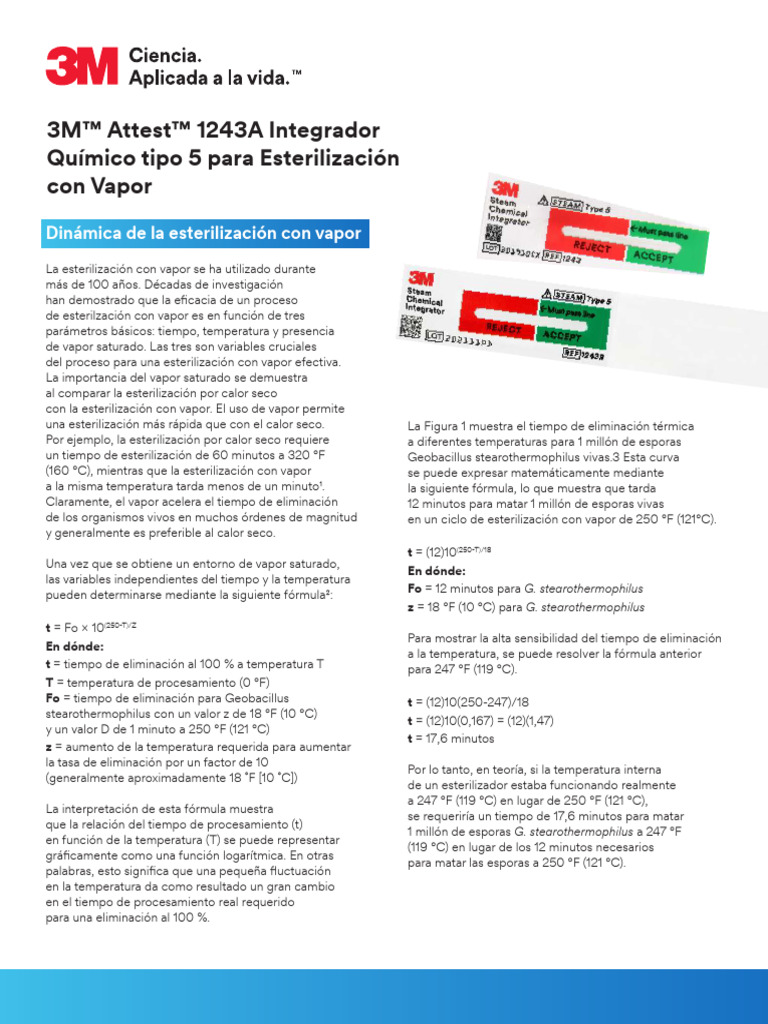 3m Mexico MSD Ficha Tecnica 1243a | PDF | Esterilización (Microbiología) | Calor