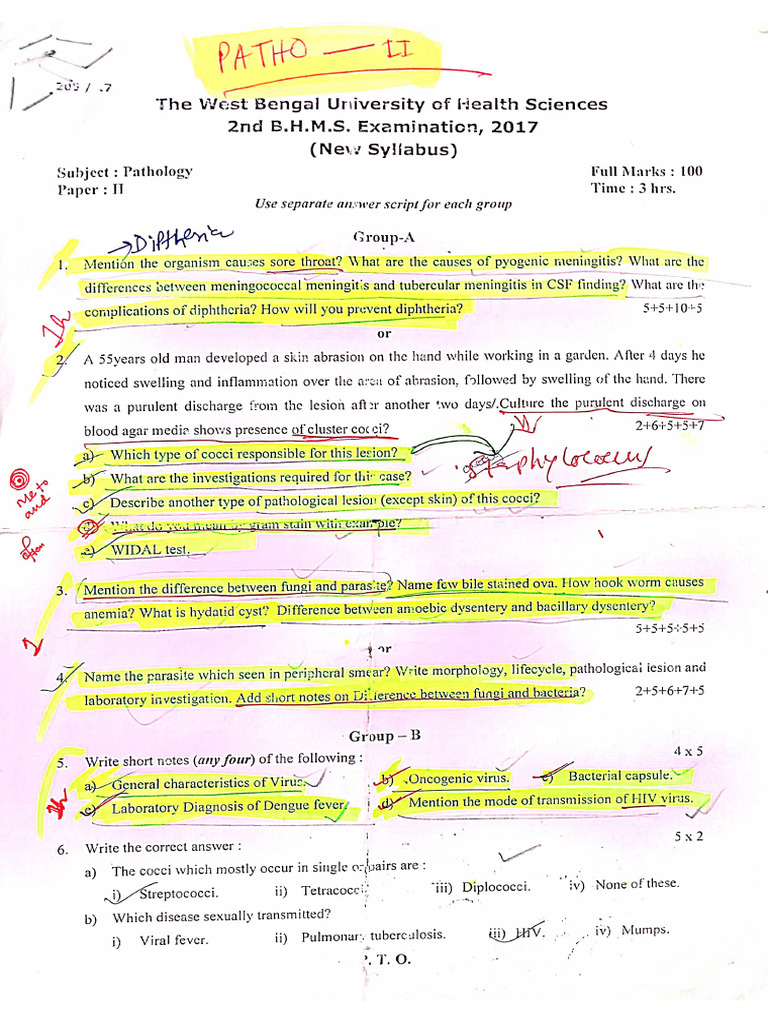 Pathology ; Paper 2 | PDF