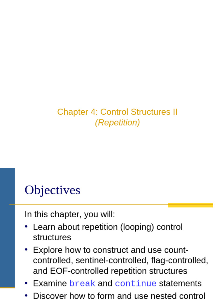 Chap4 Control Structure Part II Repeation Structure | PDF | Control Flow | Computer Program
