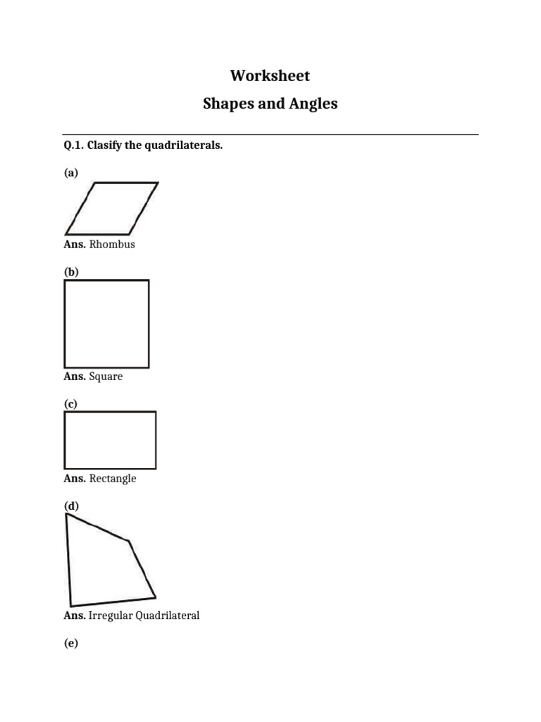 5th Shapes and Angles | PDF