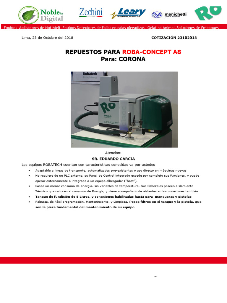 Equipos Inspección y Hot Melt Cartón | PDF