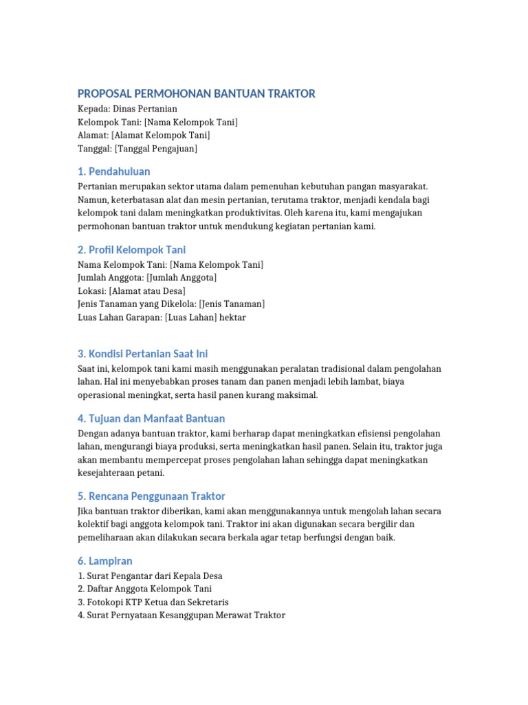 Proposal Bantuan Traktor-1 | PDF