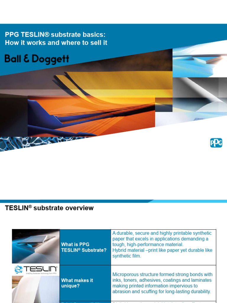 PPG_Teslin_Slide (1) | PDF | Adhesive | Abrasive