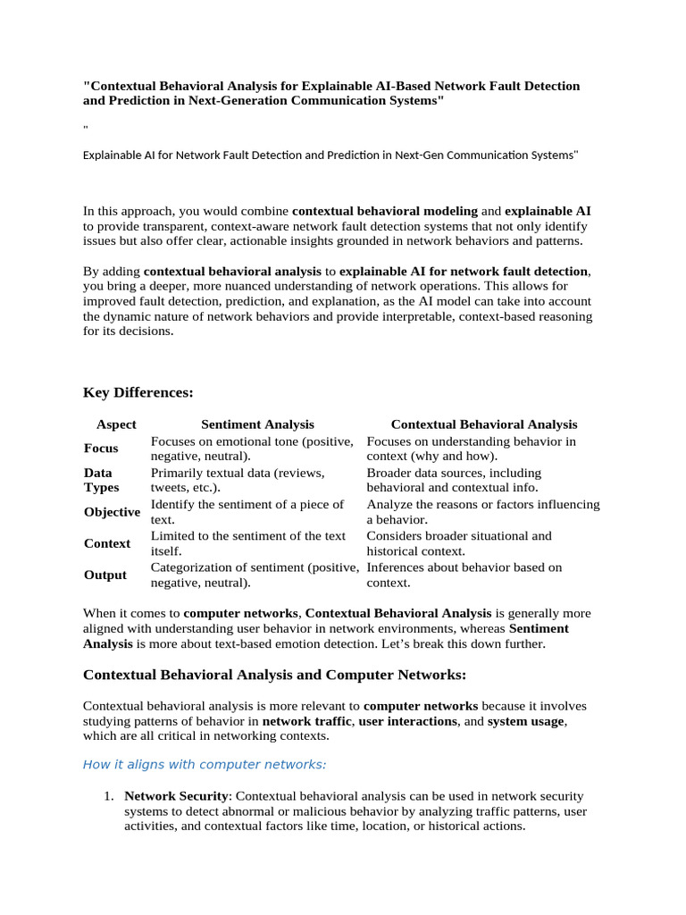 Explainable AI For Network Fault Detection and Prediction in Next | PDF | Behavior | Computer ...