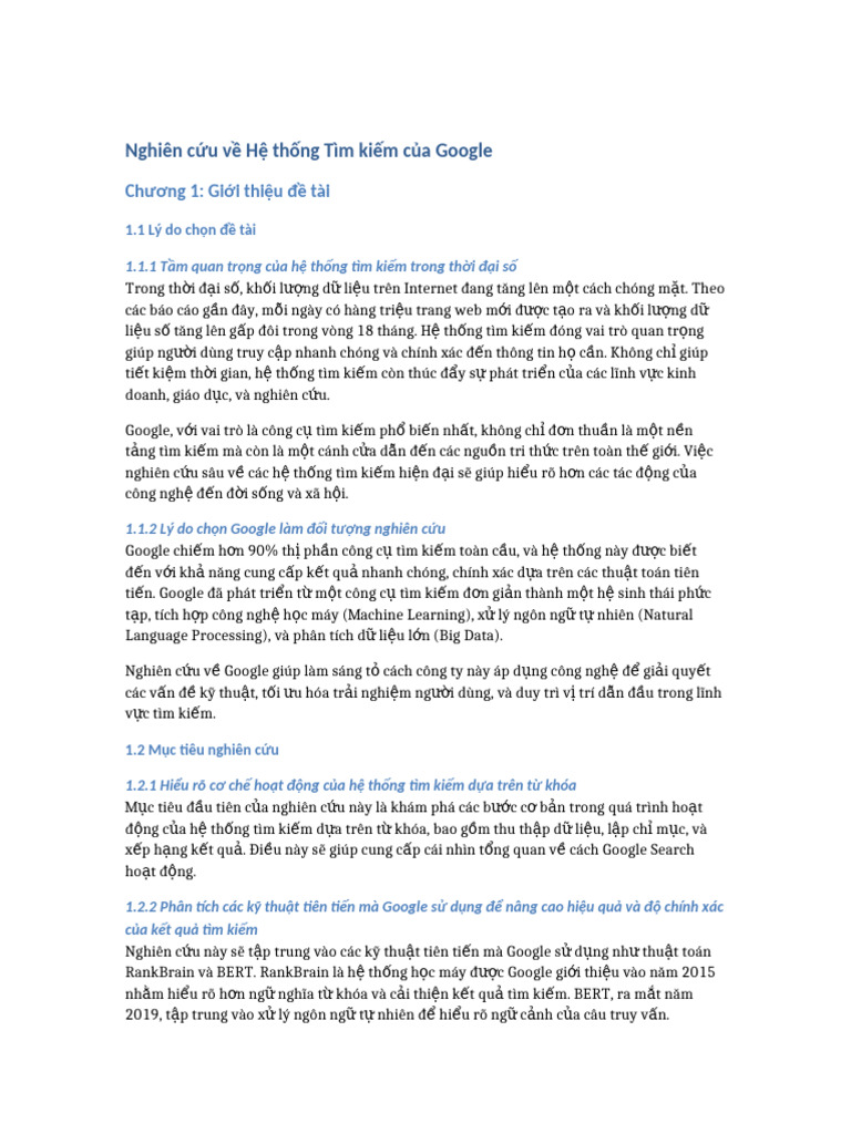 Nghien Cuu Chi Tiet He Thong Tim Kiem Google | PDF