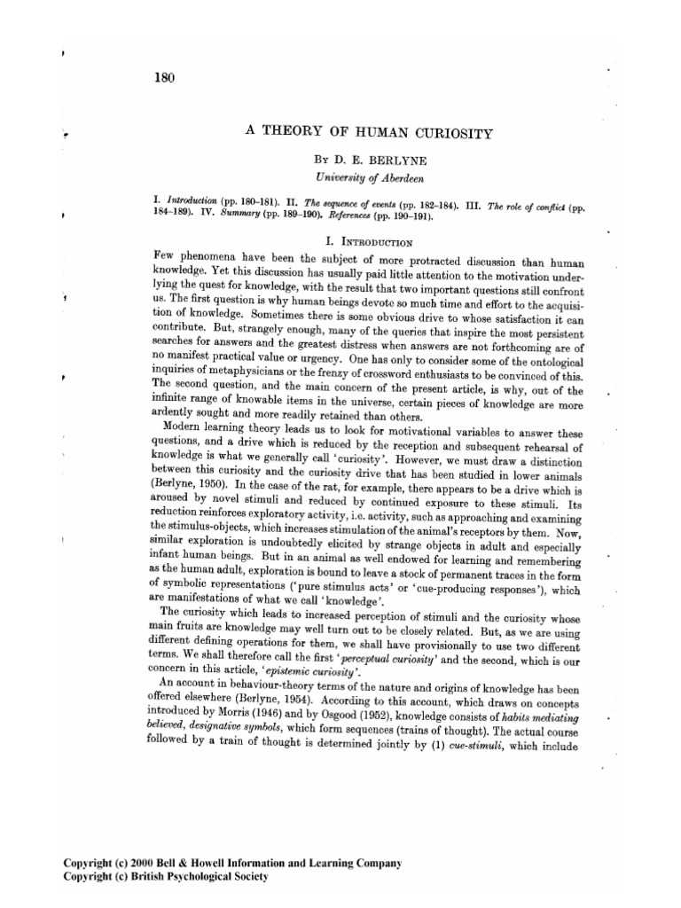 A Theory of Human Curiosity | PDF