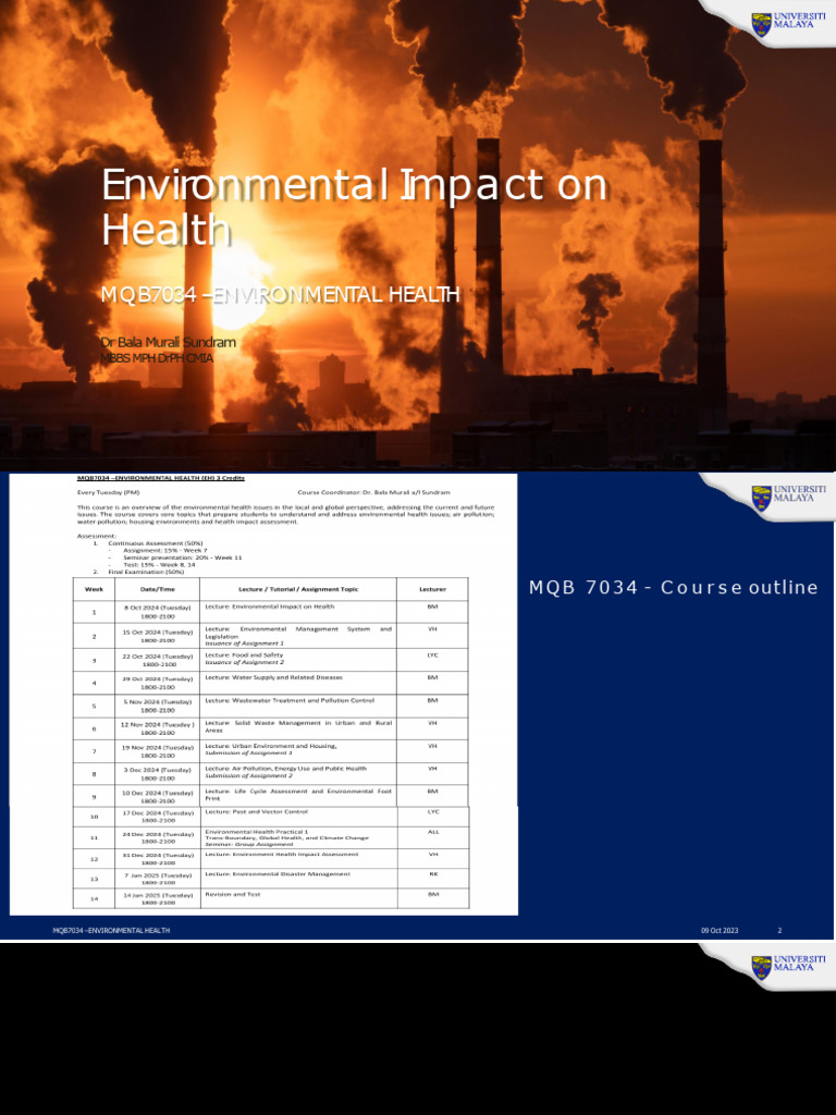 Environmental Health Impact Overview | PDF | Environmental Health | Air ...