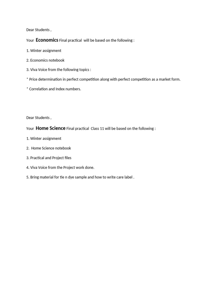 Class 11 Final Practical Guidelines | PDF