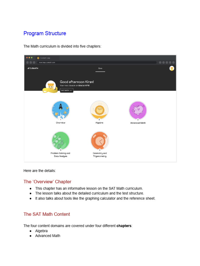 SAT Math Curriculum Manual | PDF | Equations | Mathematics
