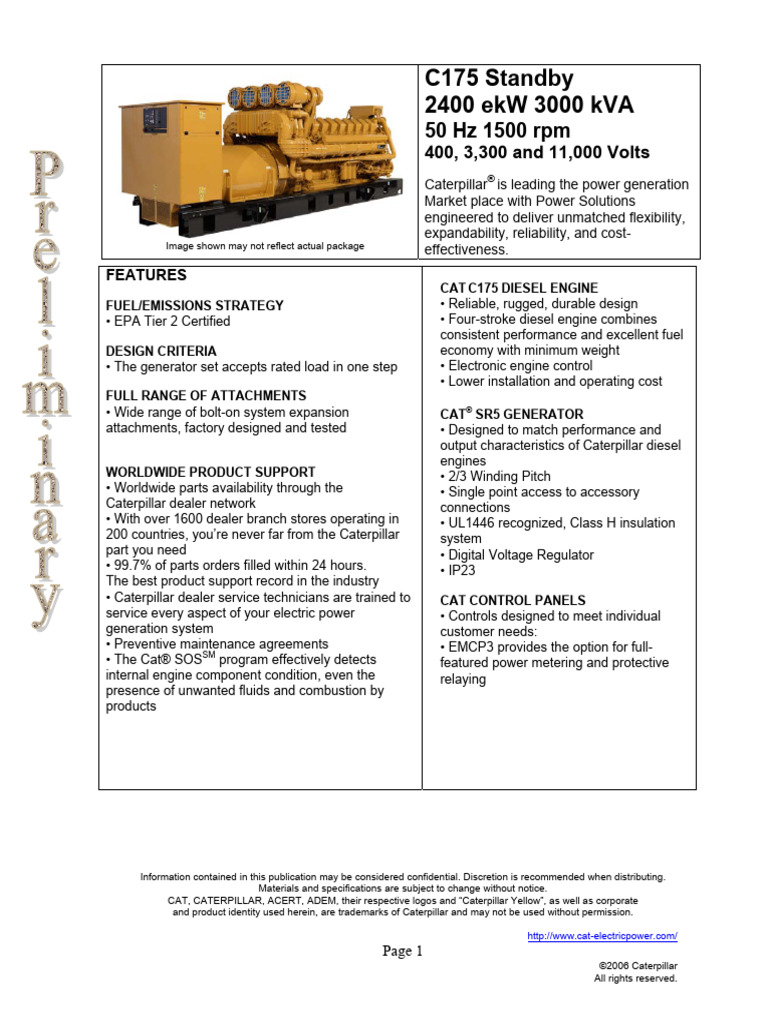 C175 2400 Ekw Preliminary | PDF | Diesel Engine | Engines