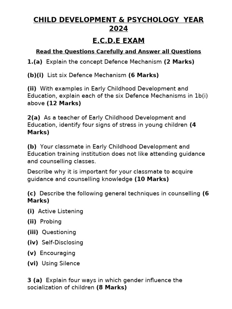 ECDE EXAM | PDF