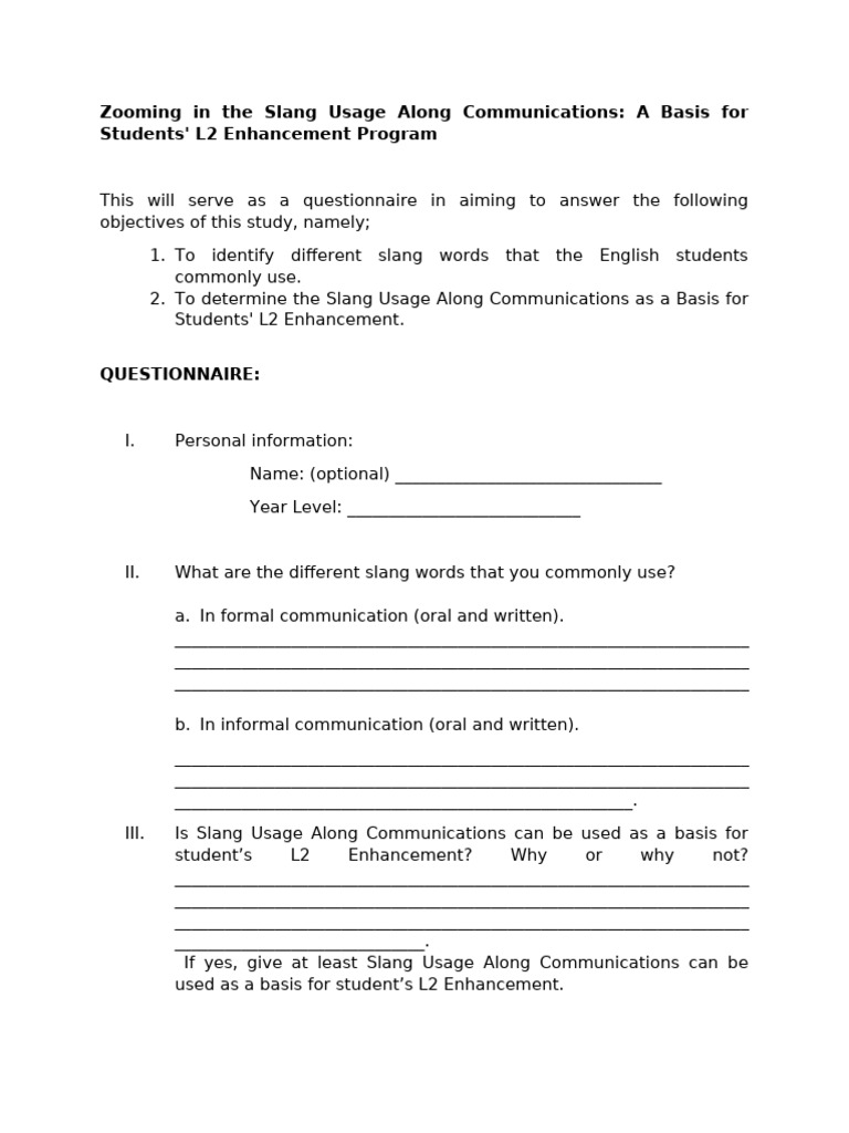 Zooming in the Slang Usage Along Communications | PDF