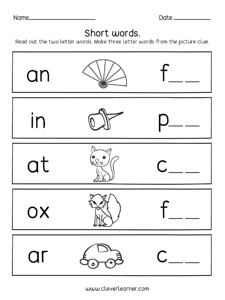 Two Letter Words Preschool Activity Worksheets 08 | PDF