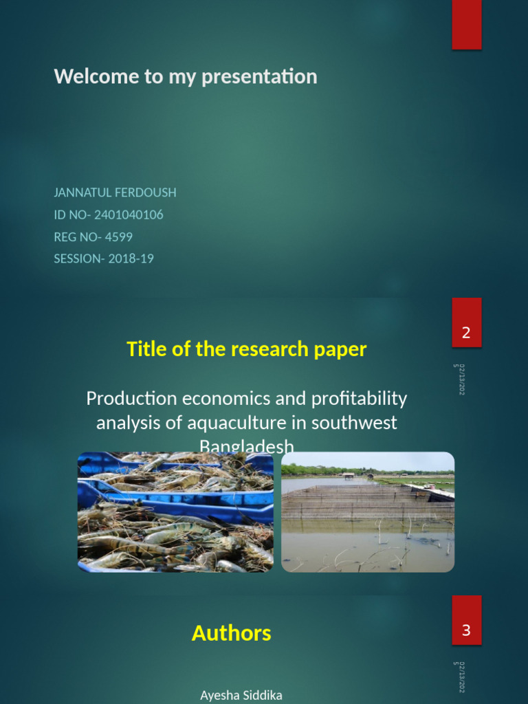 Sara PP (1) | PDF | Aquaculture | Profit (Economics)