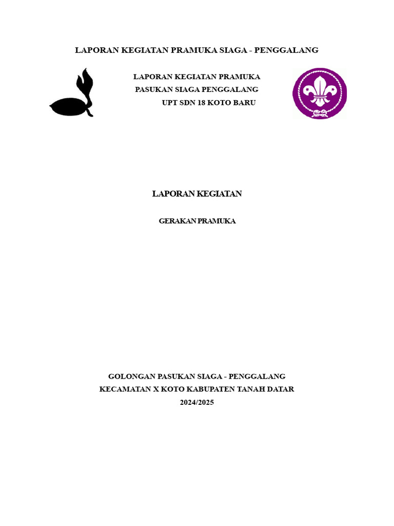 Laporan Kegiatan Pramuka Siaga 2024 | PDF