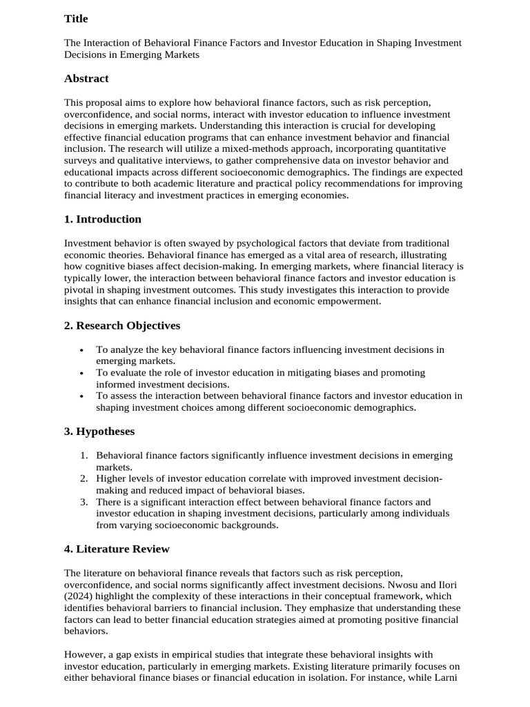 Behavioral Finance & Investor Education Insights | PDF | Behavioral ...