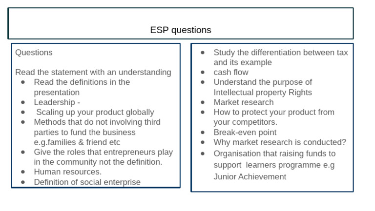 ESP Questions | PDF