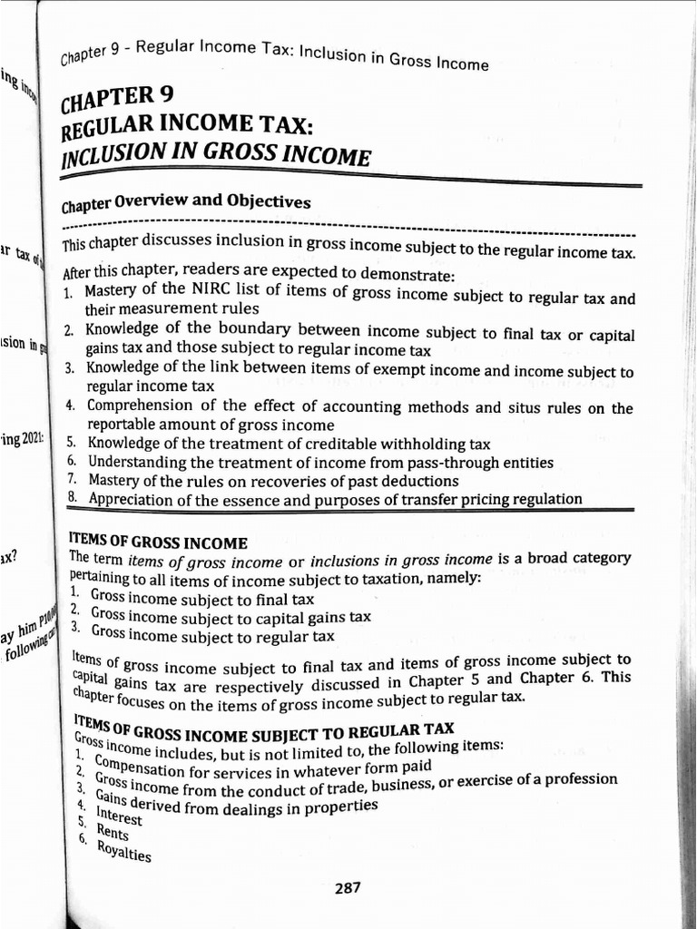 Chapter 9 - Inclusion in Gross Income | PDF