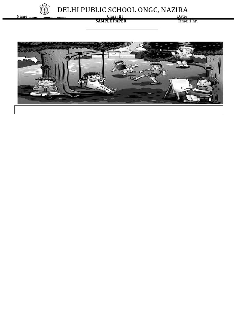 Class 3 Admission Test Sample Paper | PDF