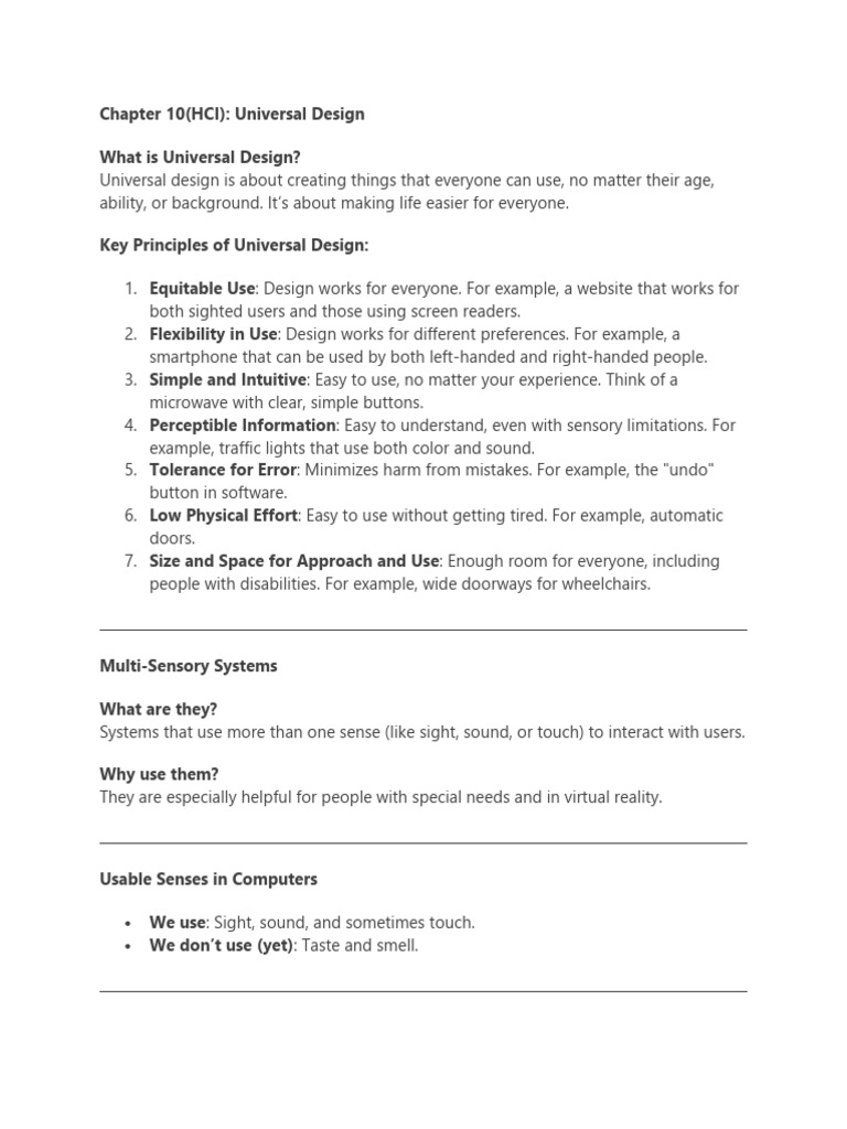 Chapter 10 (HCI) - Universal Design | PDF | Sound | Speech Synthesis