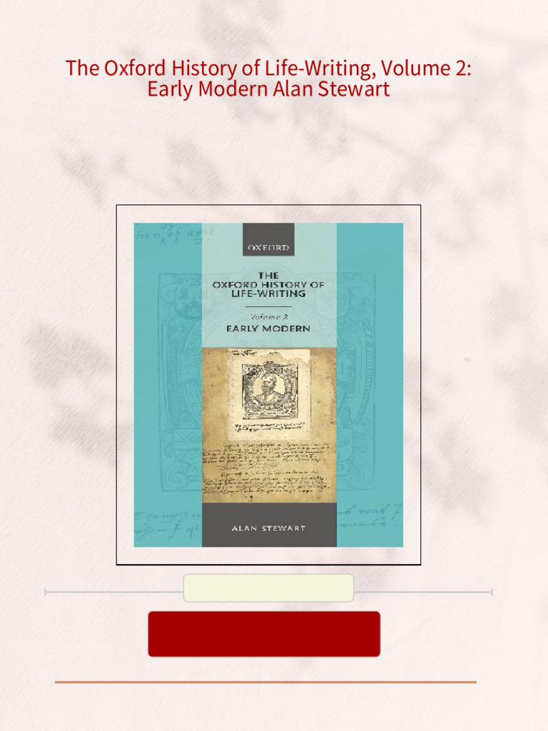 Oxford History of Life-Writing: Early Modern | PDF | Oxford University ...