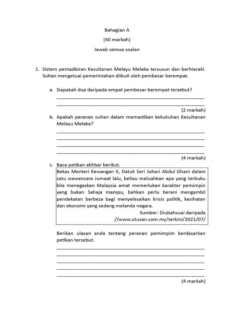 SMKSP PP2023 T4 Sejarah K2 | PDF