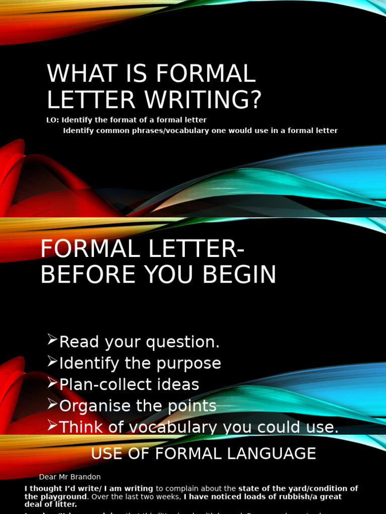 Formal Letter Writing Guide for Students | PDF | Grammar