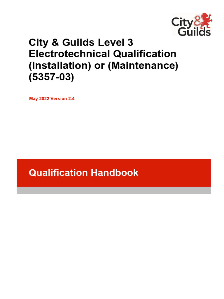 5357 l3 Electrotechnical Qualification Handbook v2 4 PDF | PDF ...