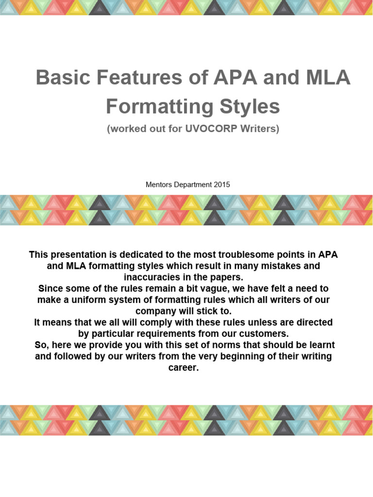 APA & MLA Formatting Guides | PDF | Citation | Letter Case