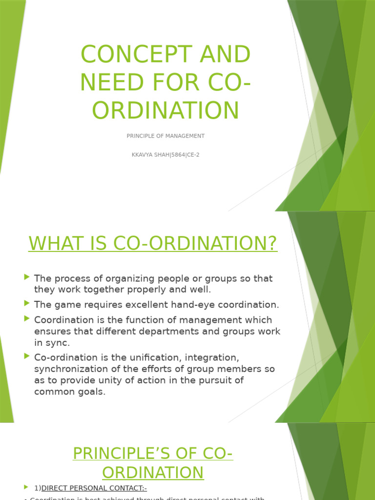 Kkavya's Concept and Need For Co-Ordination | PDF | Team Building ...
