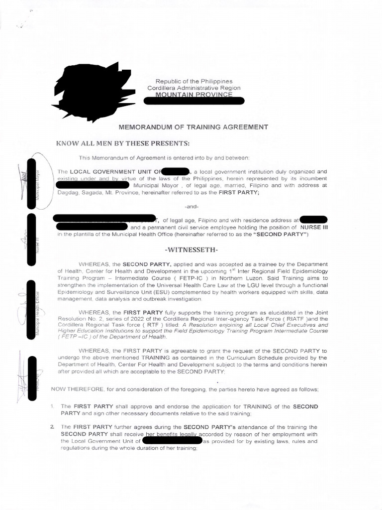 Sample MOA Health Office LGU | PDF