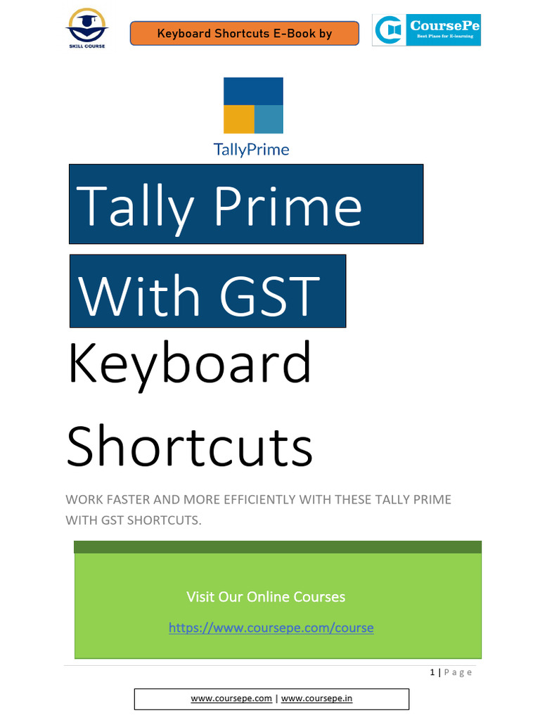 Tally Prime With GST Shortcuts Keys | PDF | Keyboard Shortcut ...