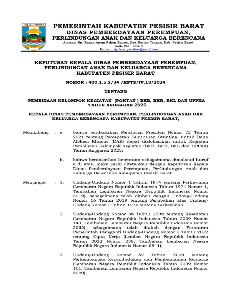 SK KADIS Poktan & IMP 2025 | PDF