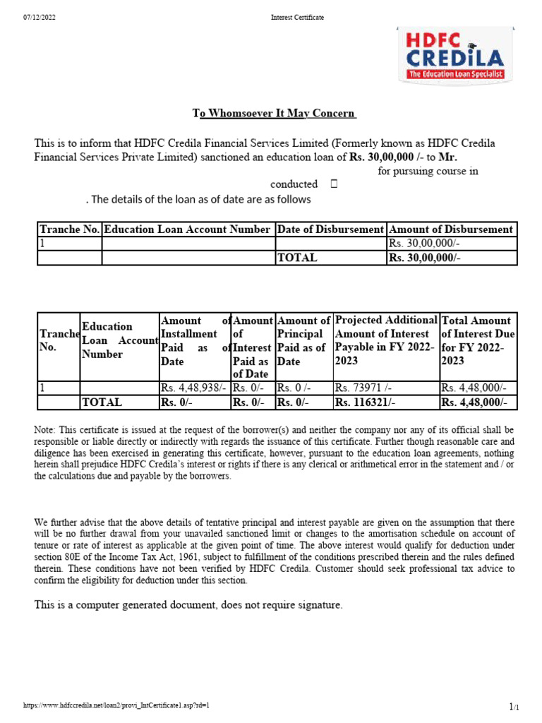 Apurva Education Loan Interest | PDF | Loans | Interest
