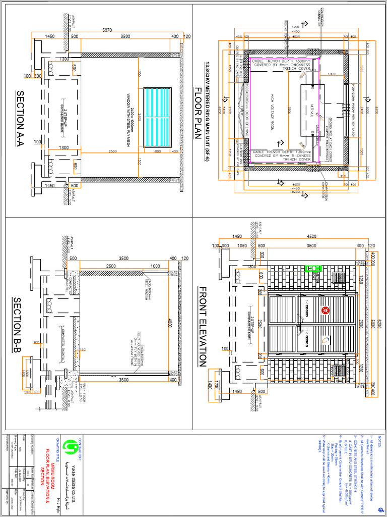 MRMU Room Construction Drawings | PDF | Concrete | Column