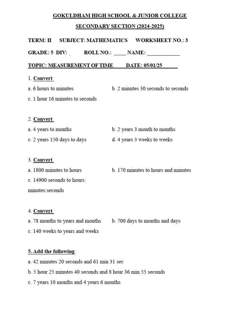 5th Measurement of Time | PDF