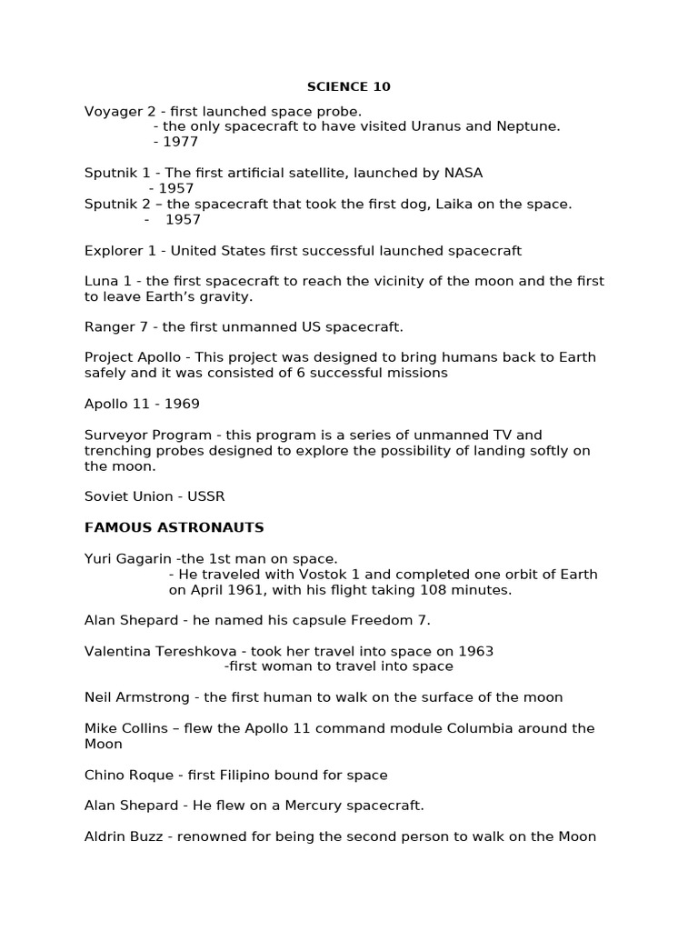 Science 10 All | PDF | Spacecraft | Apollo 11