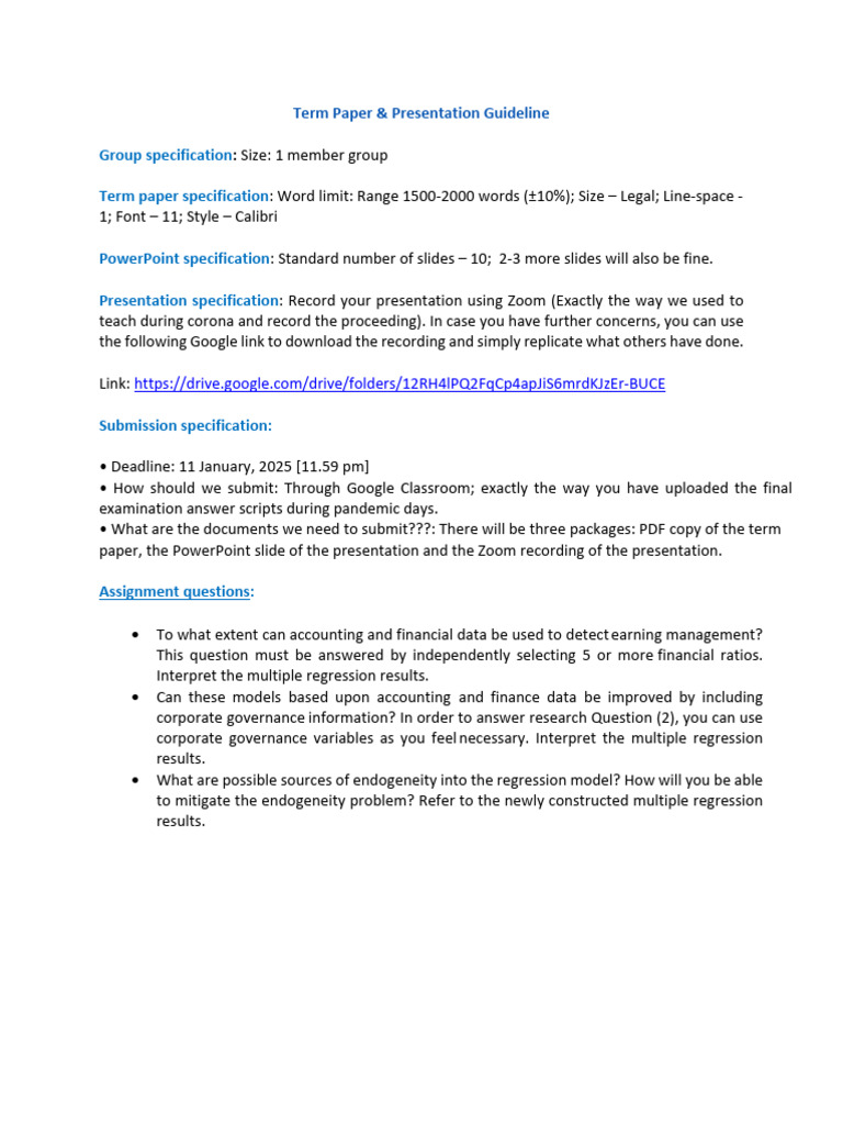 Group Specification Term Paper Specification | PDF