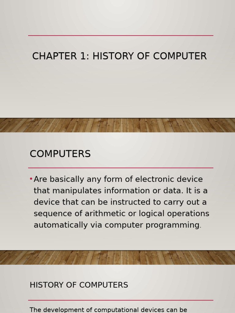 Chapter-1-ppt-in-history-of-computers | PDF | Computer Architecture | Computing