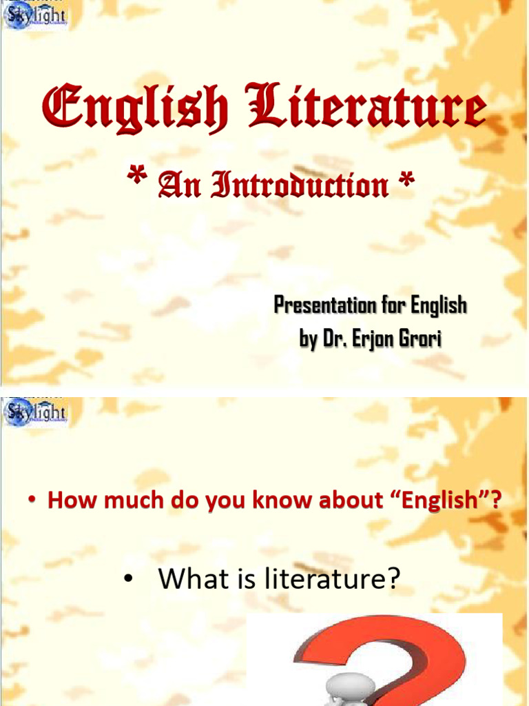 English Literature An Introduction | PDF | English Literature | Writing