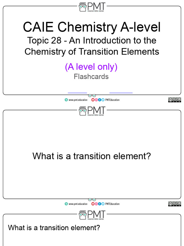Flashcards - Topic 28 an Introduction to the Chemistry of Transition ...