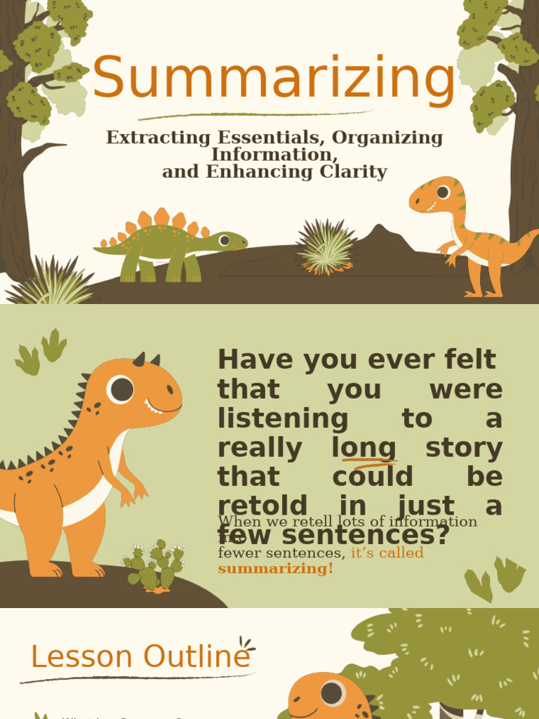 Techniques for Effective Summarization | PDF | Dinosaurs | Tyrannosaurus