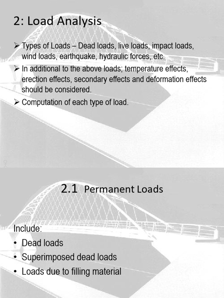 Lecture 2-Bridge Loads and Load Analysispdf | PDF | Structural Load ...
