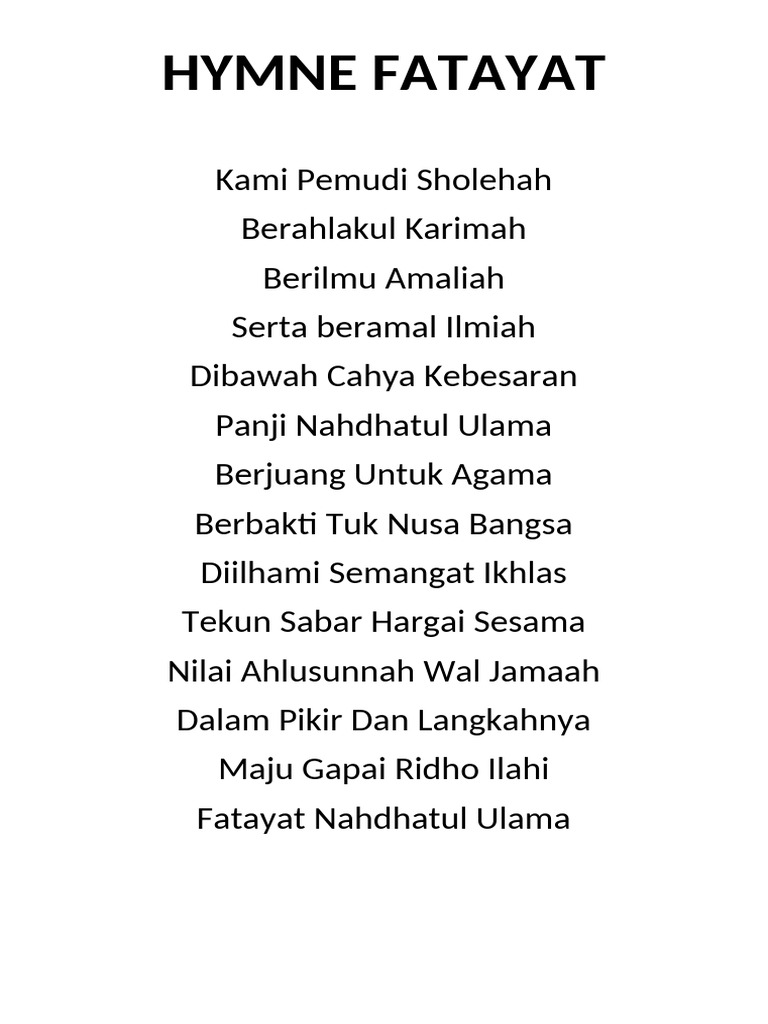 Hymne Fatayat | PDF