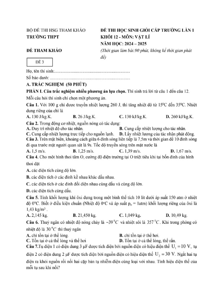 ĐỀ ÔN HSG Ngày 10 2 2025 | PDF