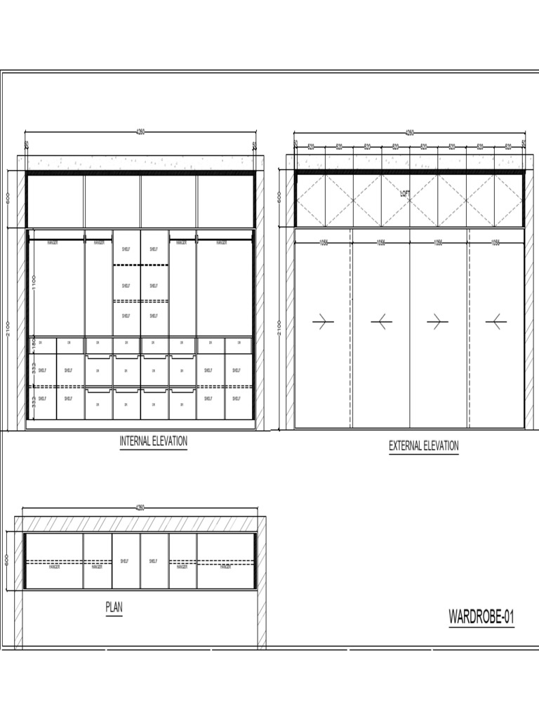 Wardrobe Design Plans and Dimensions | PDF
